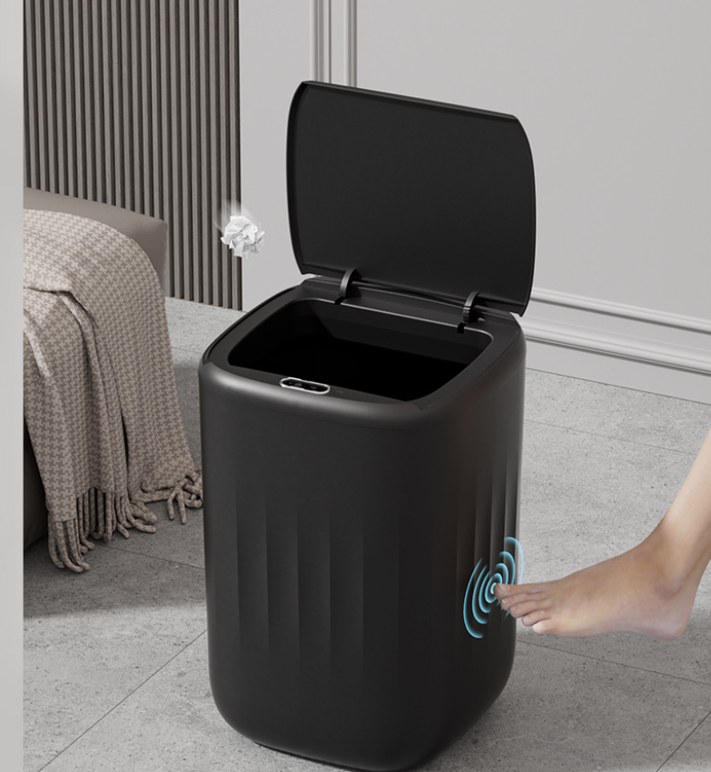 Мусорное ведро, 20 л, 1 шт，Умное мусорное ведро 20л сенсорное с LED подсветкой и USB зарядкой