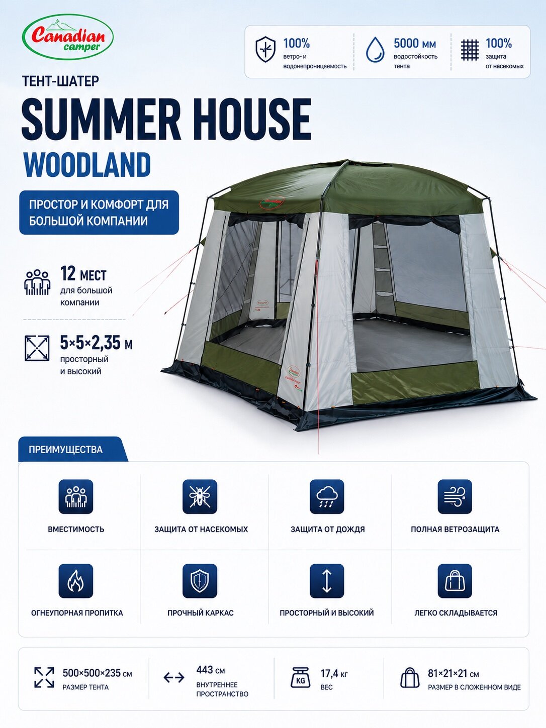 Тент-шатер Canadian Camper Summer House Woodland