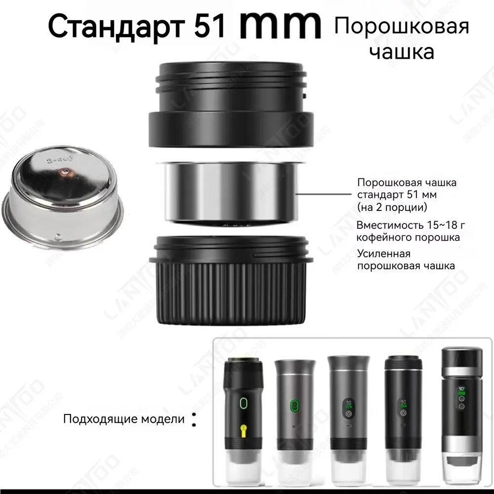 Кофеварка CCW-51, коричнево-красный, стандарт 51 мм, вместимость 15-18 г
