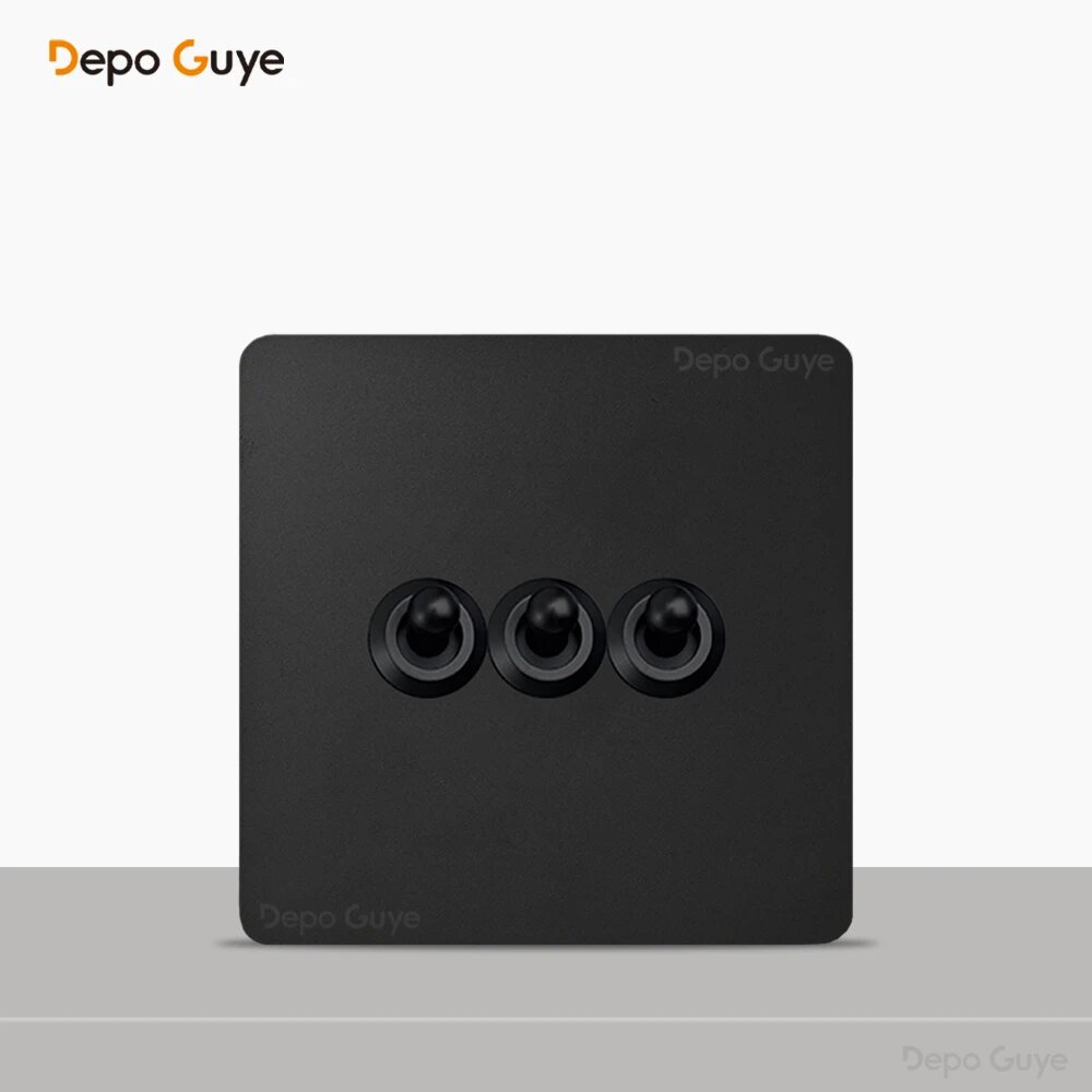 Латунный рычажный переключатель Depo Guye 1-4 группы черный 3Gang 2Way