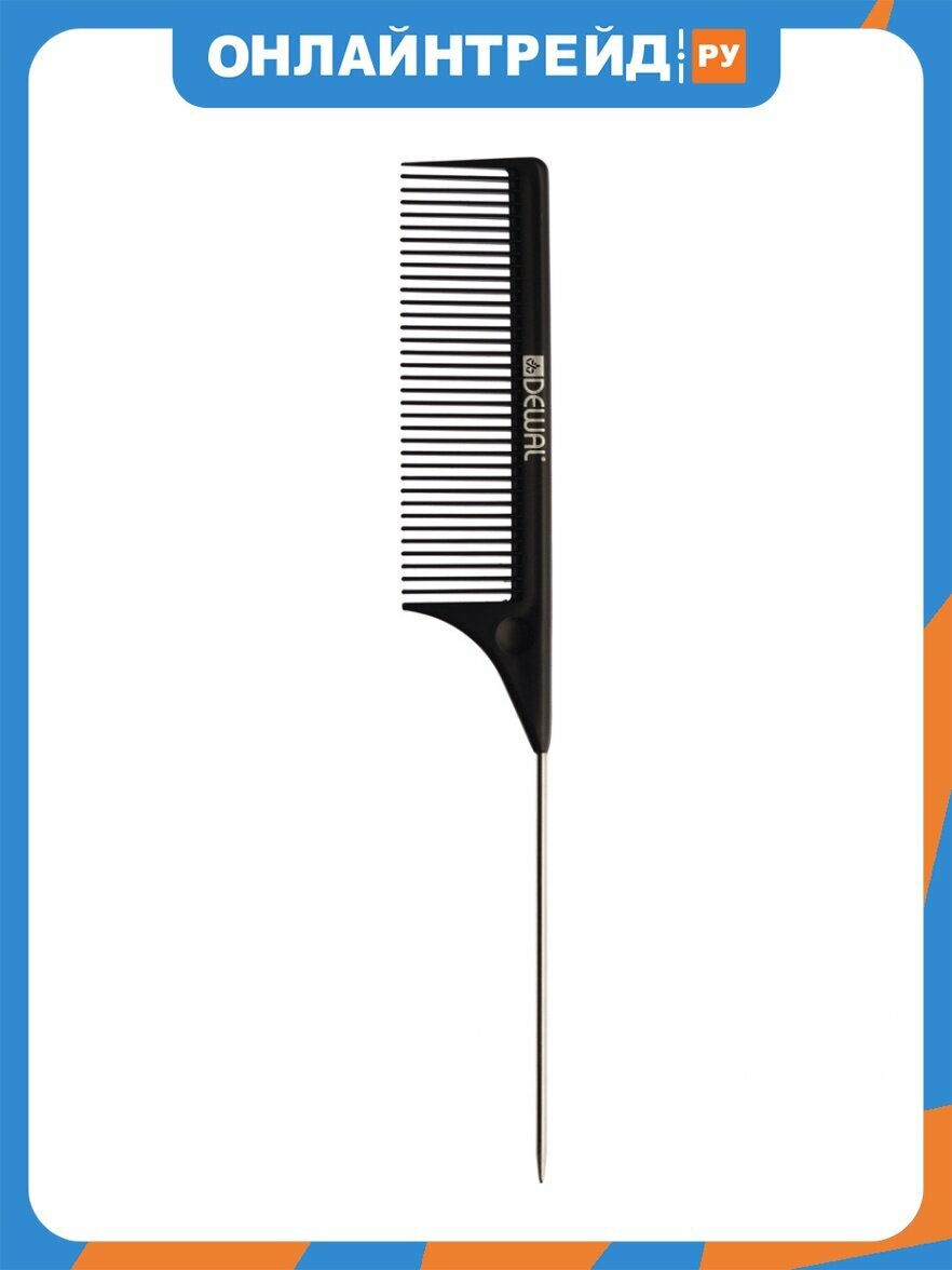 Расческа рабочая Dewal Professional DEWAL MAGNESIUM с металлическим хвостиком, черная 21.9 см