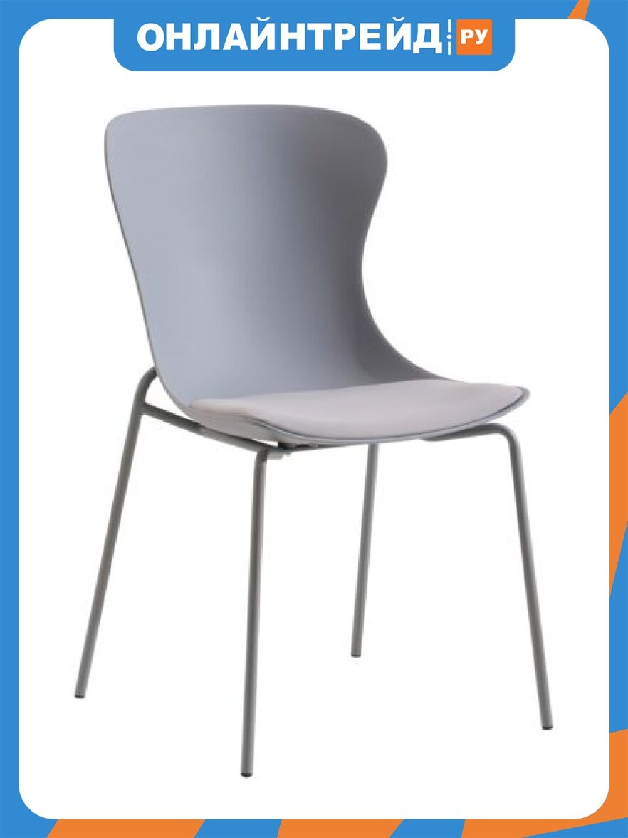 Стул обеденный Stool Group Shaya, с подушкой, пластик серый