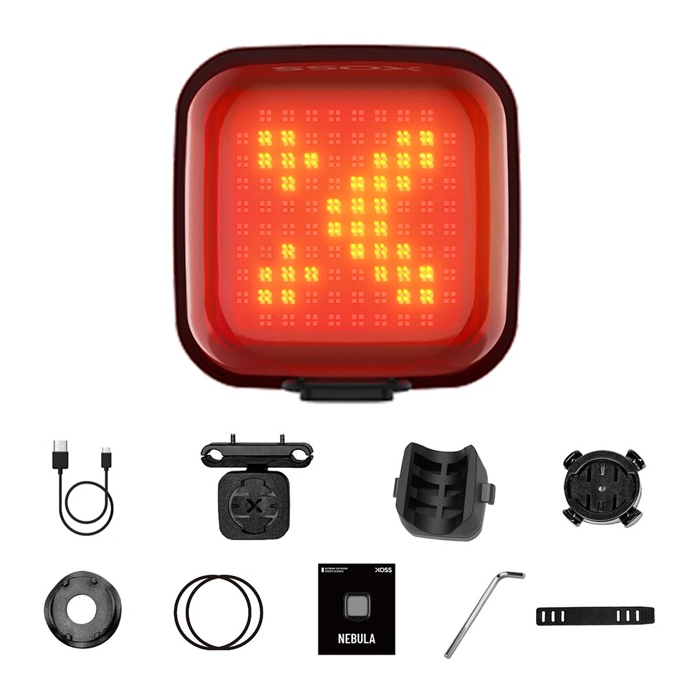 Велосипедный Задний Фонарь XOSS Nebula Smart Brake Tail Light С Индивидуальными Режимами, Одноканальный