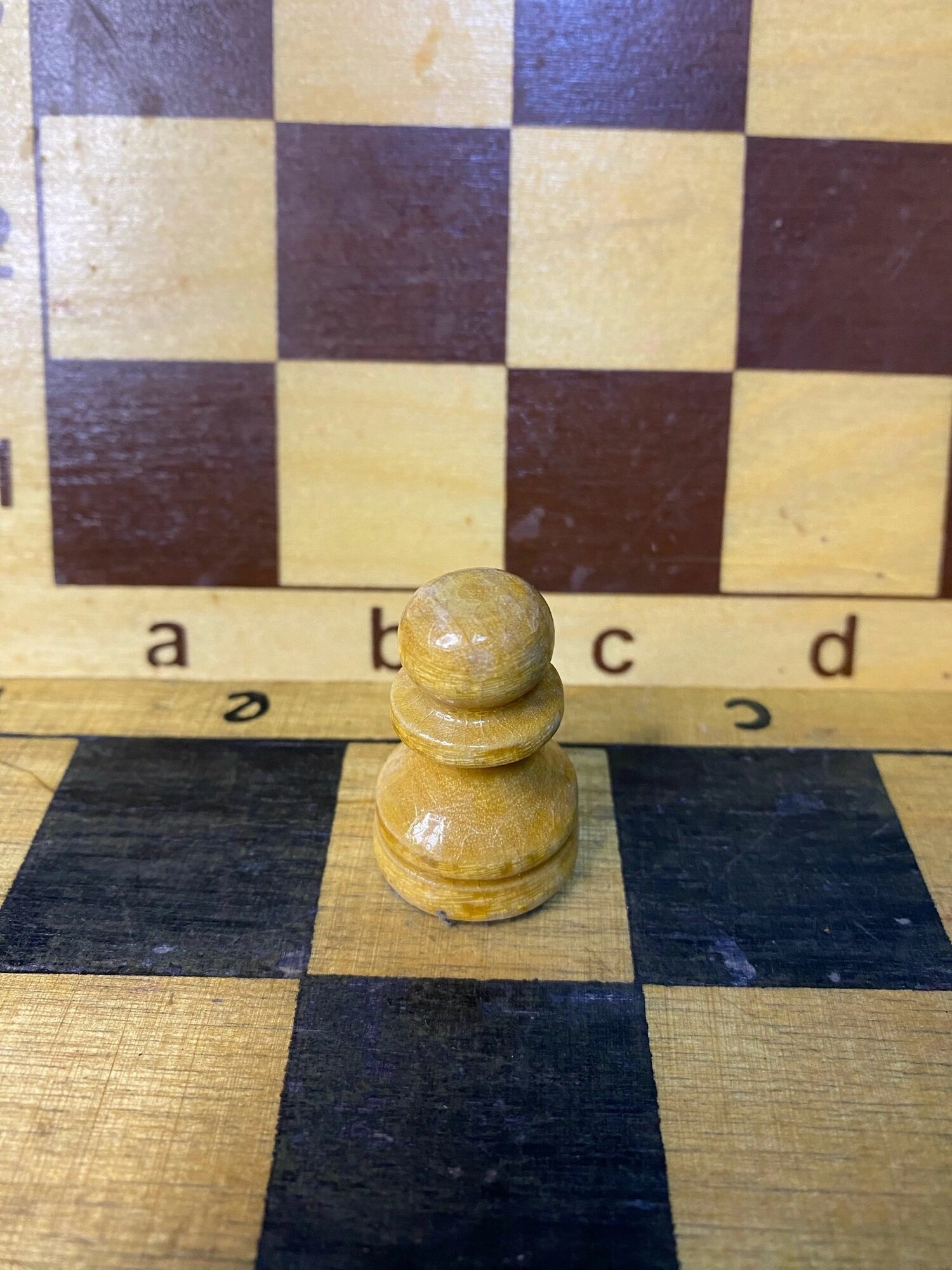 Шахматная фигура белая пешка, дерево, 3,5 см, шахматы