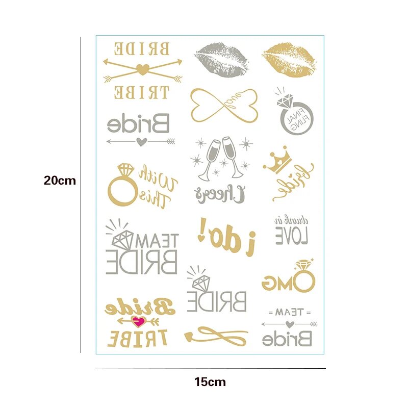 Украшения для девичника 1pc gold Tattoos