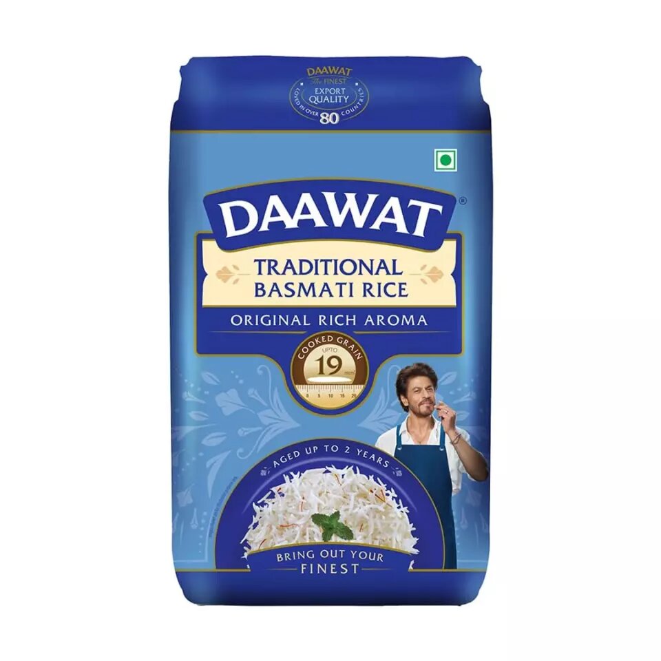 TRADITIONAL Basmati Rice, Original Rich Aroma, Daawat (традиционный басмати рис, Оригинальный насыщенный аромат, Даават), 1 кг.