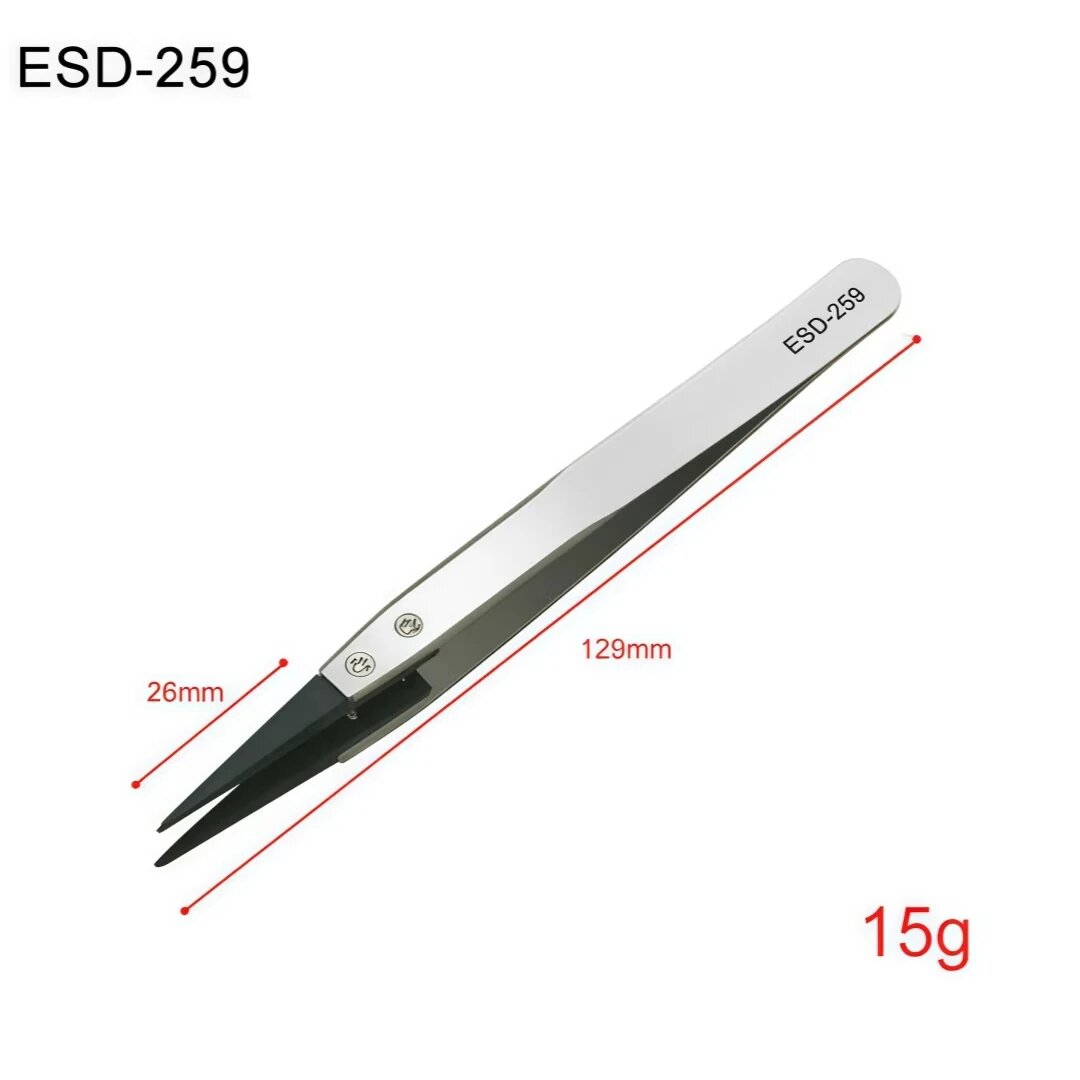 Антистатические пинцеты ESD из нержавеющей стали 1PCS