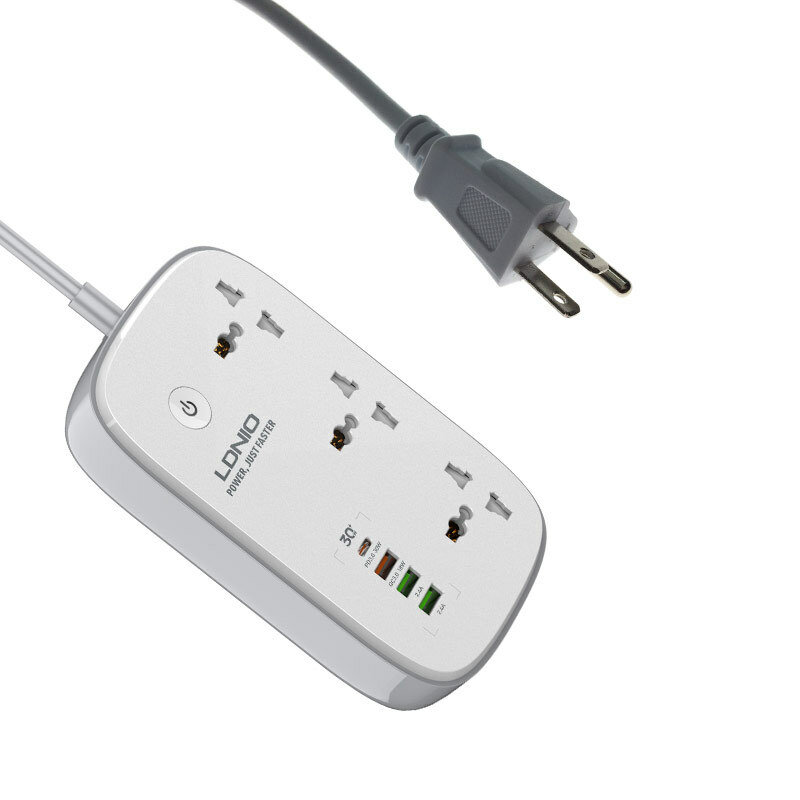 LDNIO Умная розетка с Bluetooth и WiFi-управлением, таймером, белого цвета, модель SCW3451 с американской 3-контактной