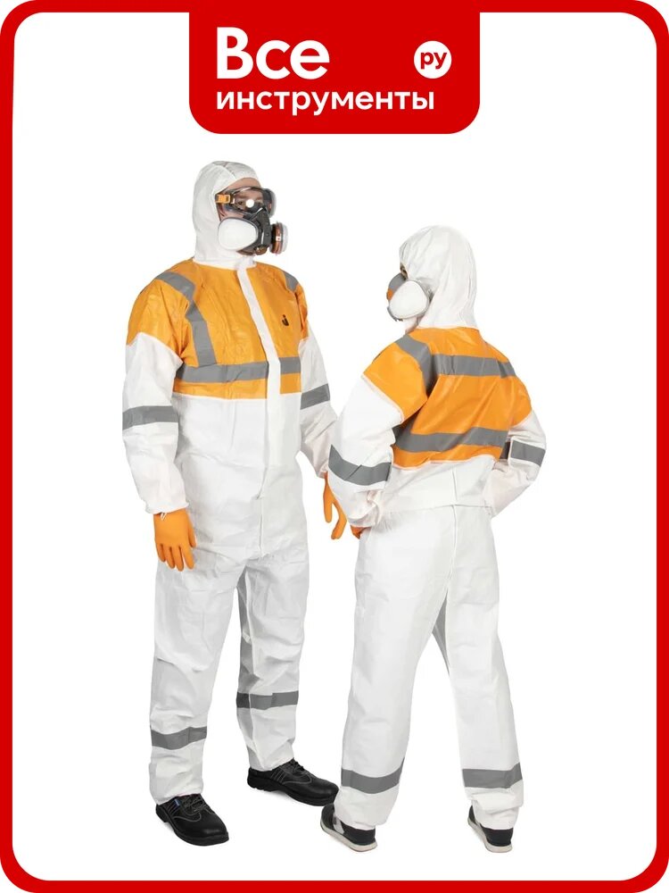 Комбинезон химзащиты со светоотражающими элементами Jeta Safety 65г/м2 р. XL/52-54 JPC-61-XL