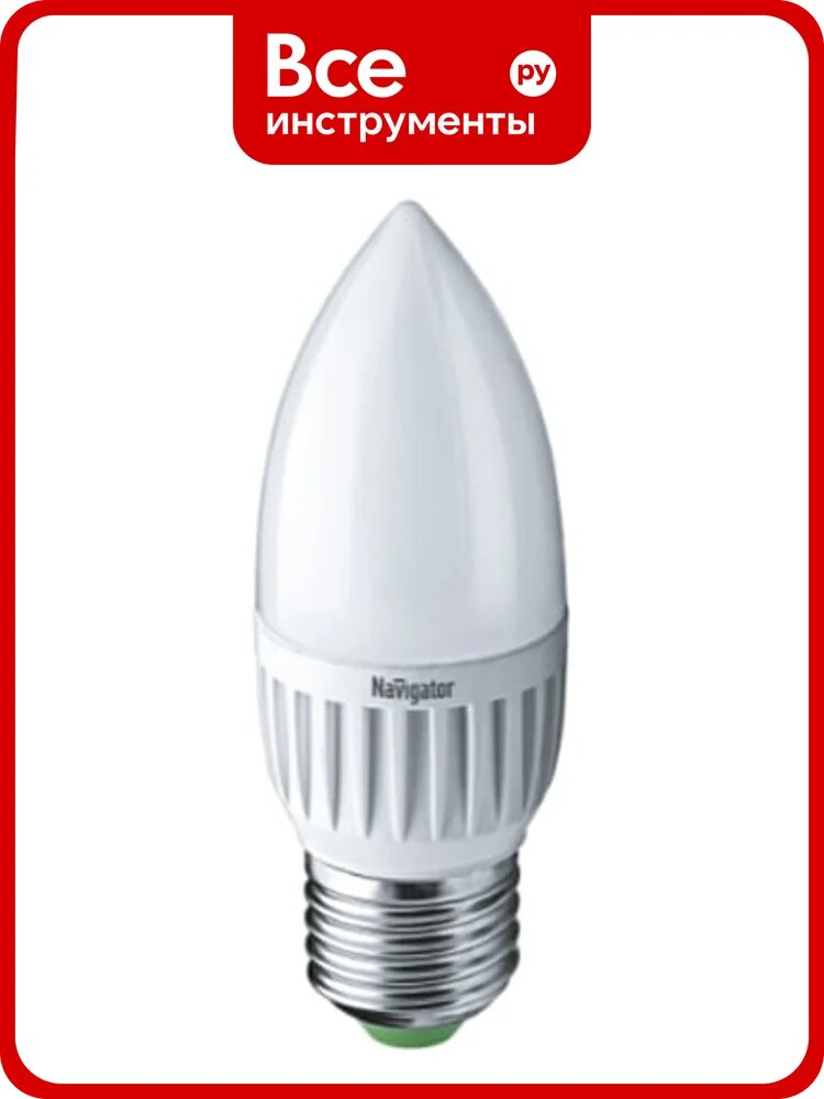 Лампа Navigator NLL-P-C37-5-230-4K-E27-FR 94483 светодиодная, матированное покрытие, форма свеча, общее освещение