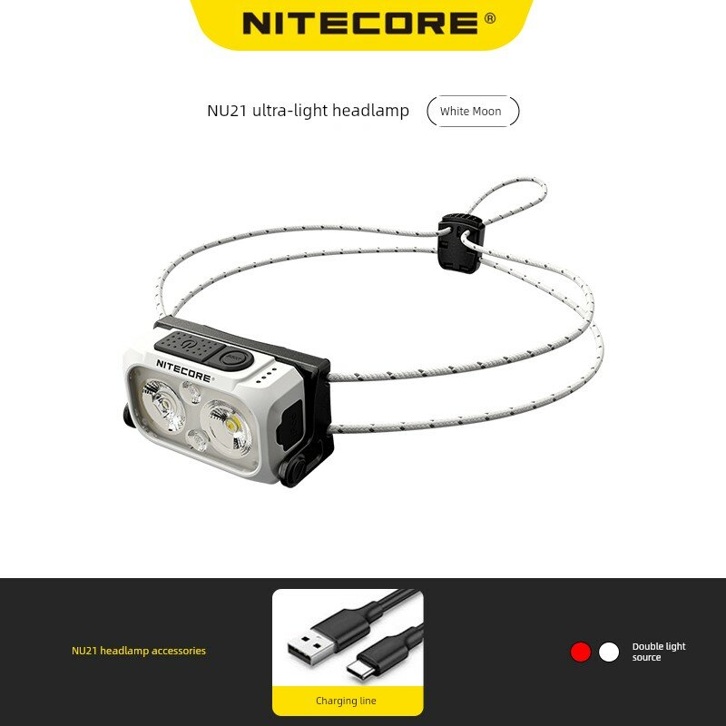 Налобный фонарь Nitecore NU21, сверхлегкий, для бега по пересеченной местности, с ультрадолгим сроком службы батареи,