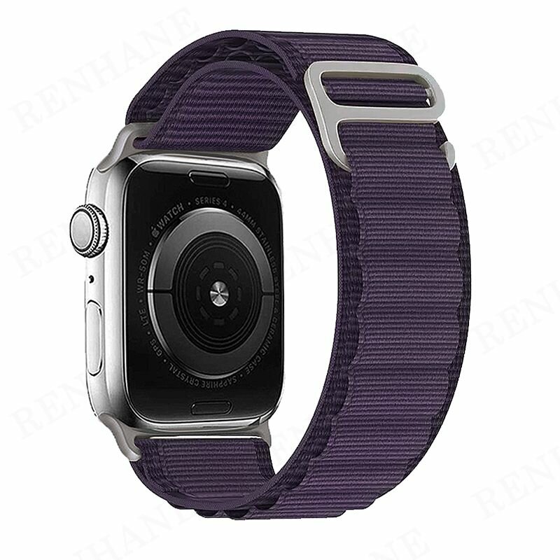 Тканевый ремешок для смарт-часов Apple Watch Series 1-10 и SE 38mm , 40mm , 41mm / Нейлоновый браслет Альпийская петля ремень для умных часов Эпл Вотч запасной ремешок сменный ремень