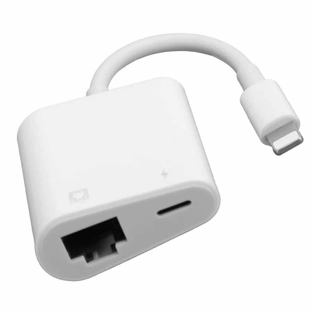 Адаптер для iPhone/iPad Ethernet Lightning. Белый сетевой адаптер, 100 Мбит/с, порт RJ-45, проводной интернет