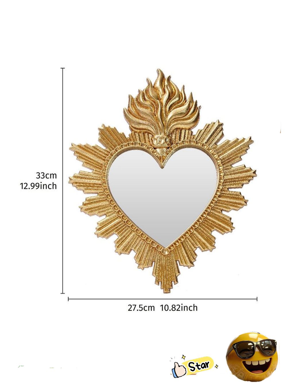 Зеркало настенное, 27.5 см х 33.1 см, 1 шт