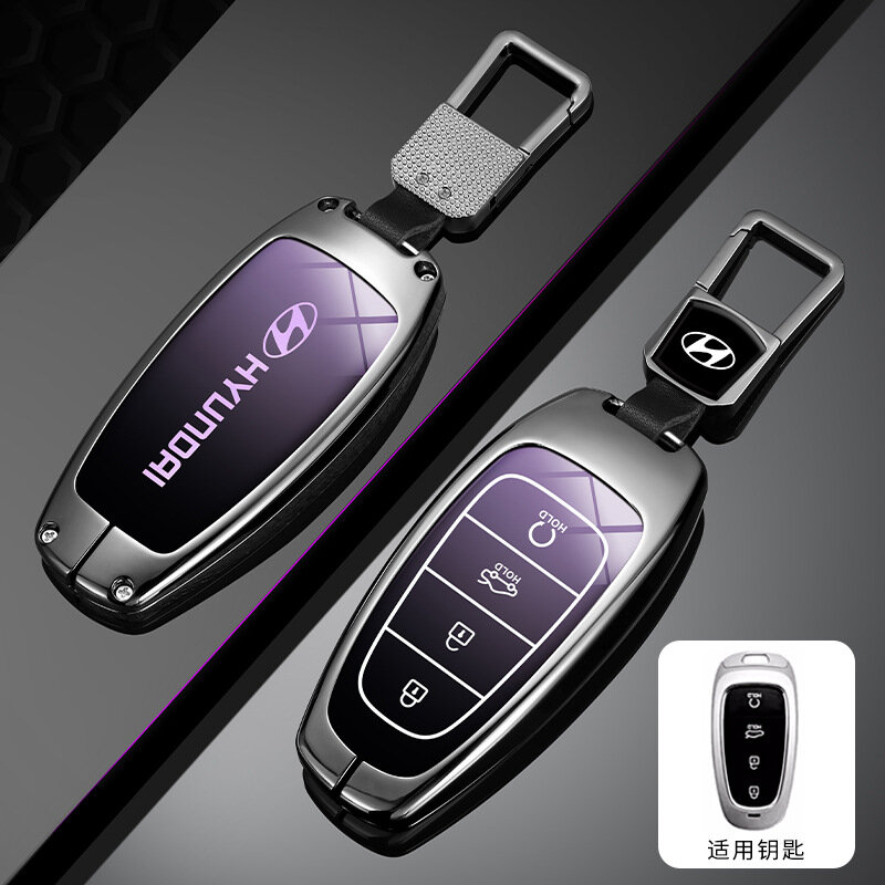 Чехол для ключа Hyundai D-стиль 4-клавишный, пурпурная эмаль и крепление B01, прочный