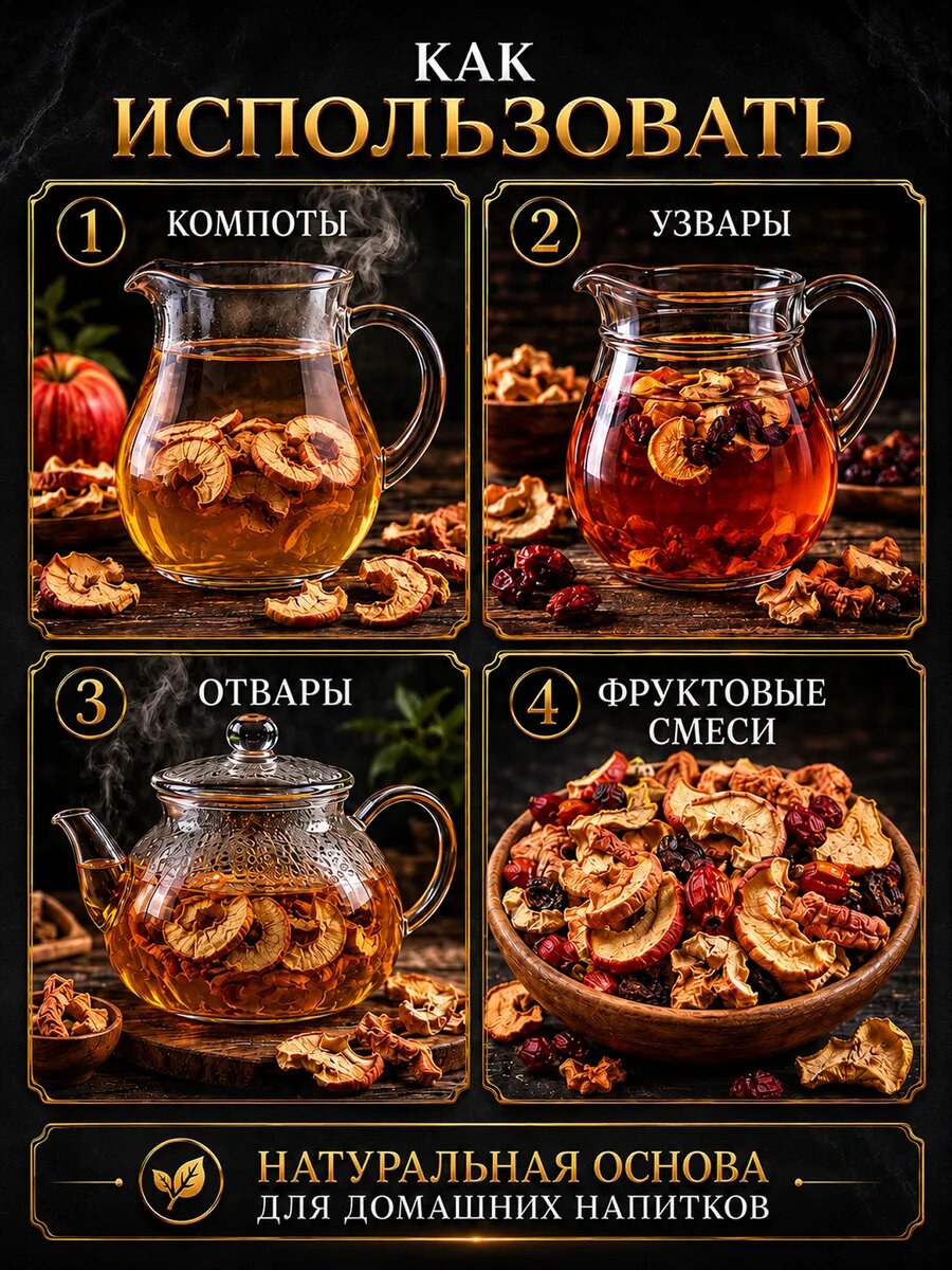 Яблоки сушеные 600гр для компота — фото 1