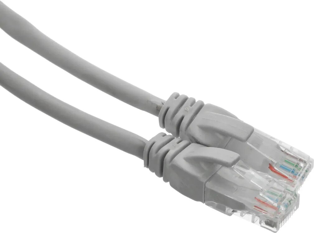 Патч-корд EXEGATE UTP-RJ45-RJ45-5e-5M-LSZH-GY UTP, кат.5E, 5м, 4 пары, алюминий омедненный, многожильный, серый
