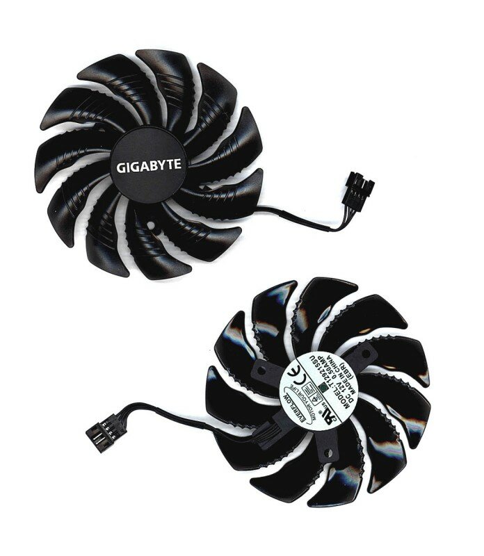Вентилятор (кулер) для видеокарты Gigabyte RX 470, 570, 580, GTX 1060 88мм 4-pin