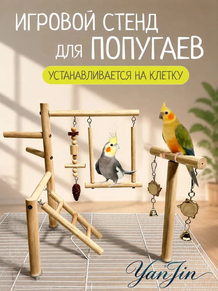 Премиум комплекс для попугаев, игровой площадкой оснащенный