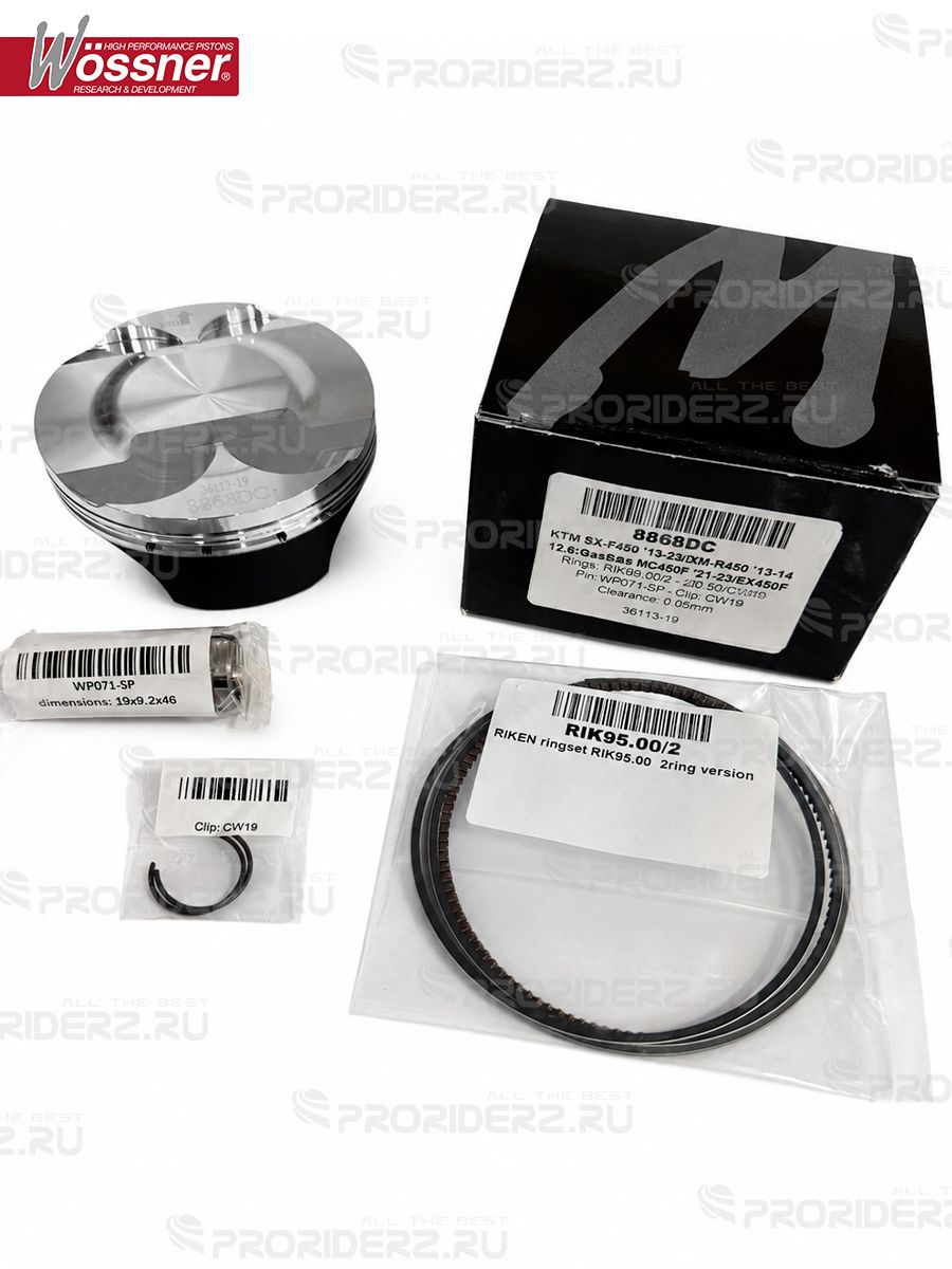 Поршень для мотоцикла SX-F450, XC-F450, HSQ FC450, Gas-Gas MC450F, EX450F от бренда Wossner 8868DC