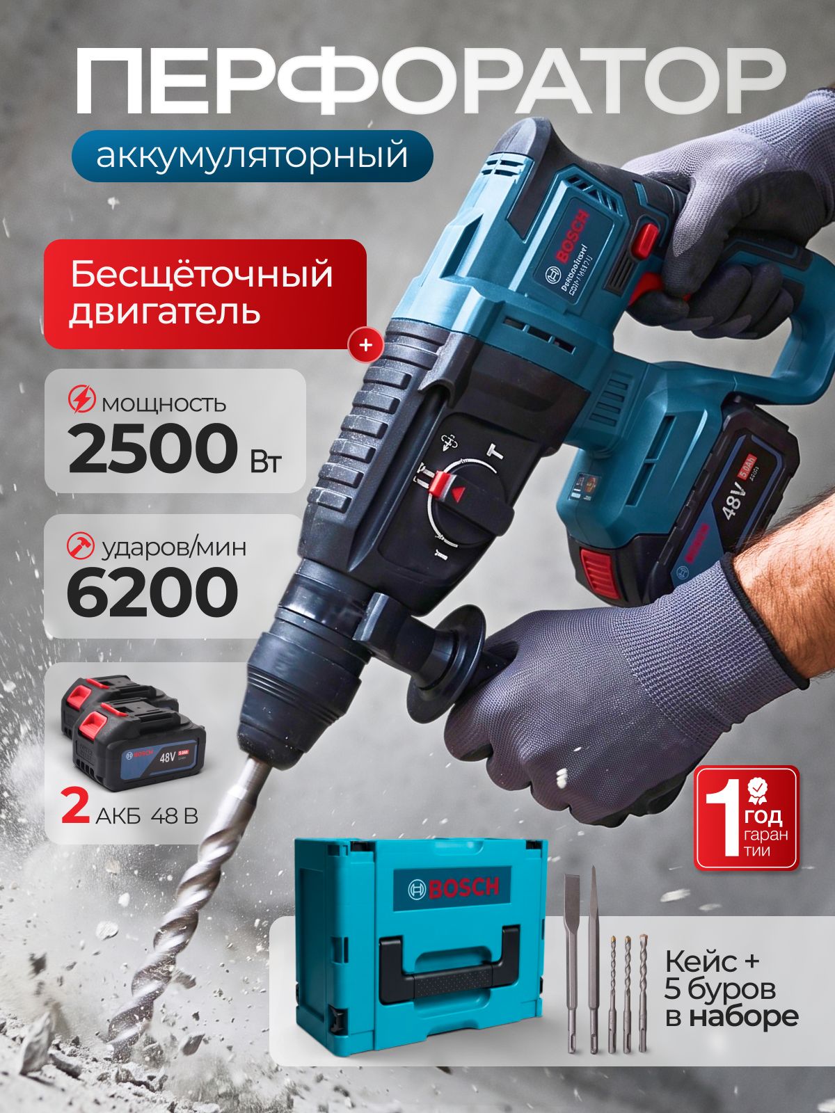 Перфоратор аккумуляторный бесщеточный