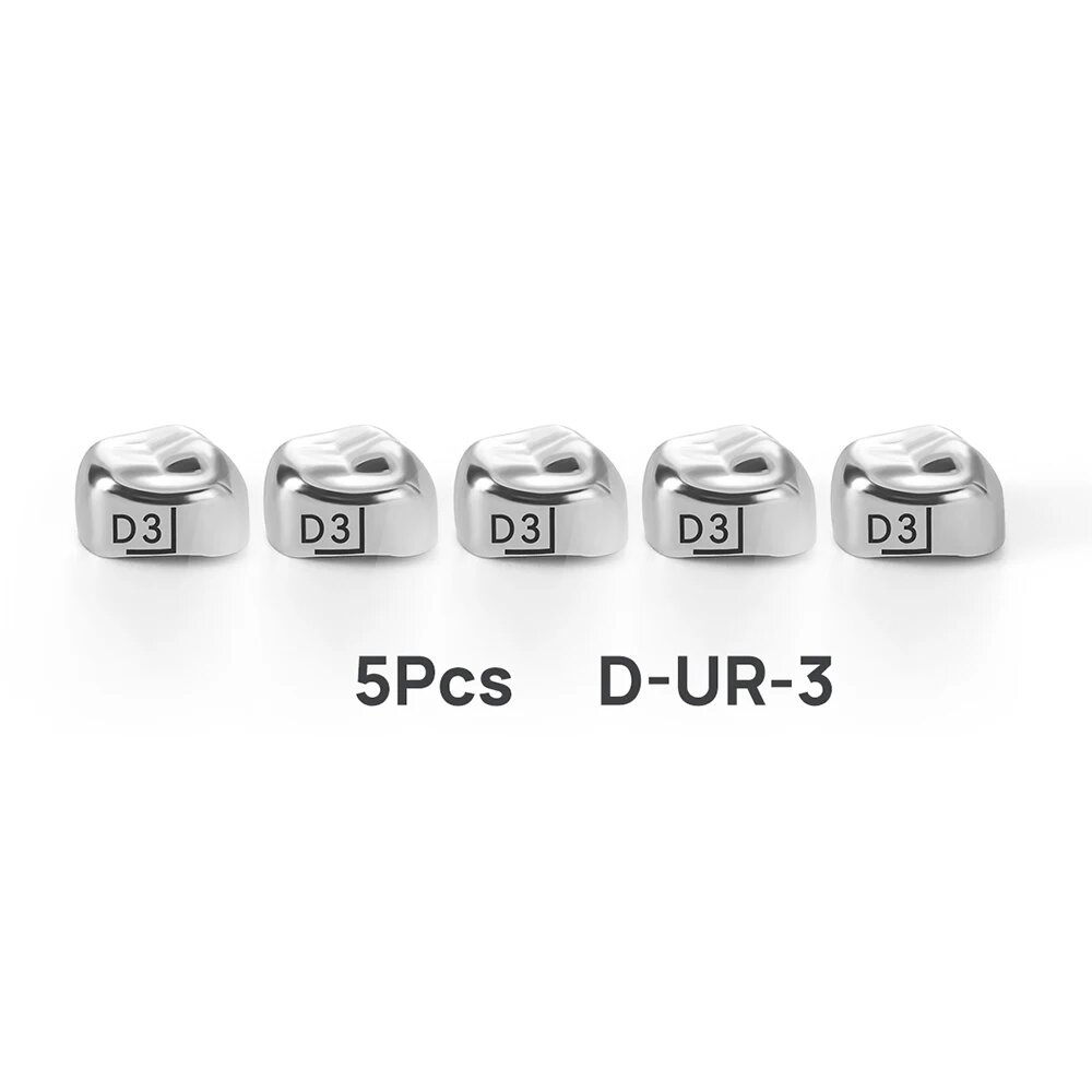 Стоматологические коронки D-UR-3, нержавеющая сталь, 5 шт.
