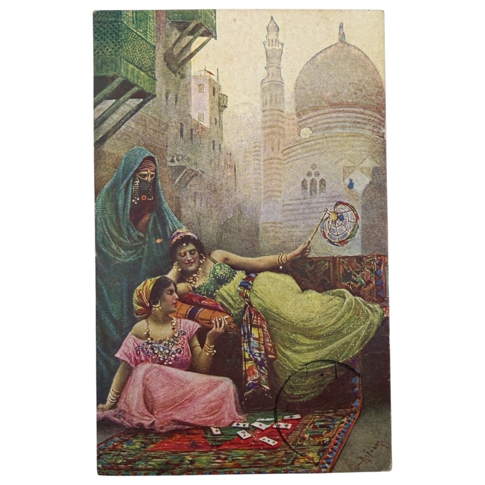 Почтовая открытка "Предсказательница будущего" 1910-1920 гг. Египет