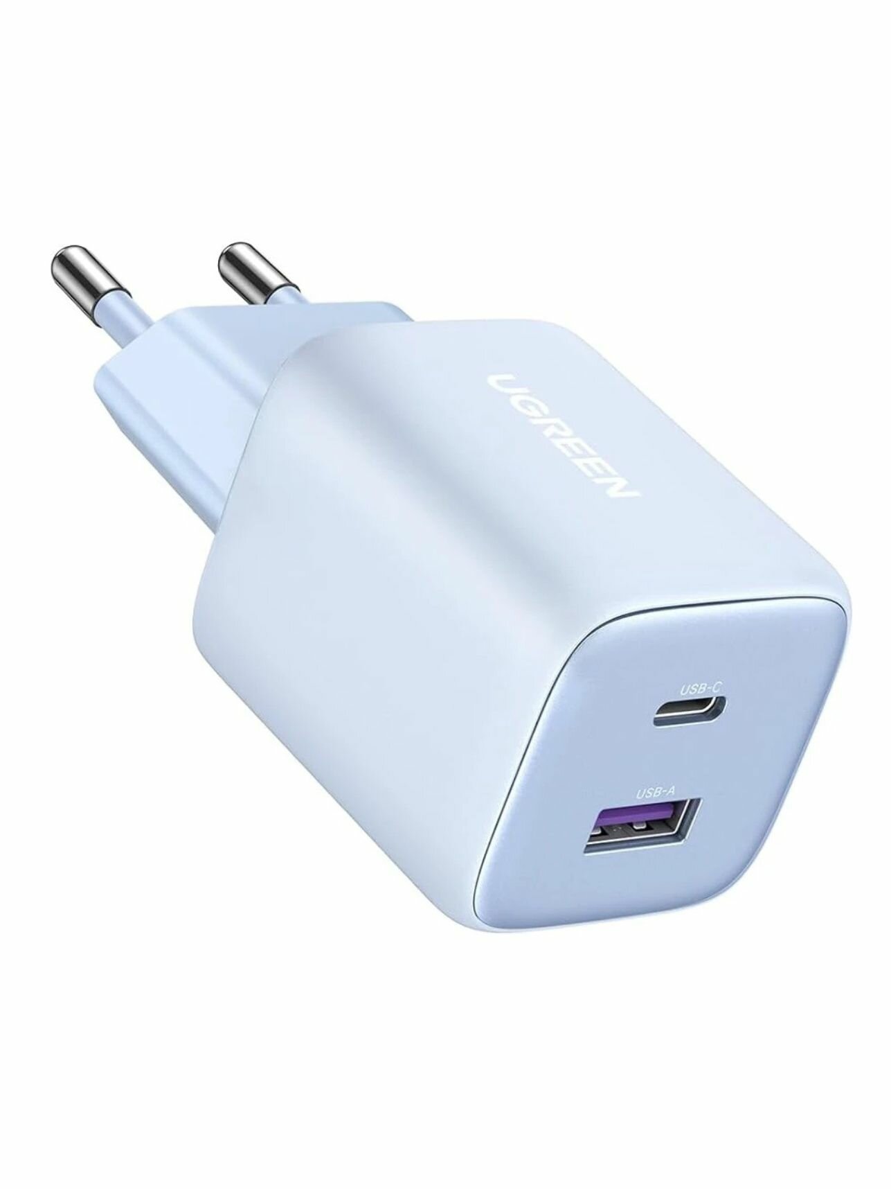 Сетевое зарядное устройство UGREEN CD350 (35859) Nexode 35W USB-A - USB-C Wall Charger EU. Цвет: небесно-голубой