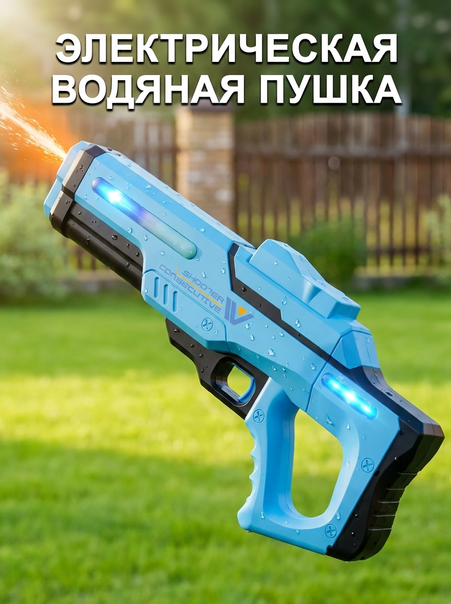 Летняя детская игрушка водяной пистолет мощный, автоматическая стрельба, долгая работа от аккумулятора, подарок мальчику