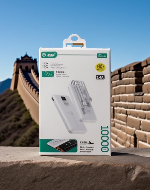 Внешний аккумулятор с сертификатом CCC, 10000 mAh, 2.4 A, Type-C, Lighting, USB, microUSB