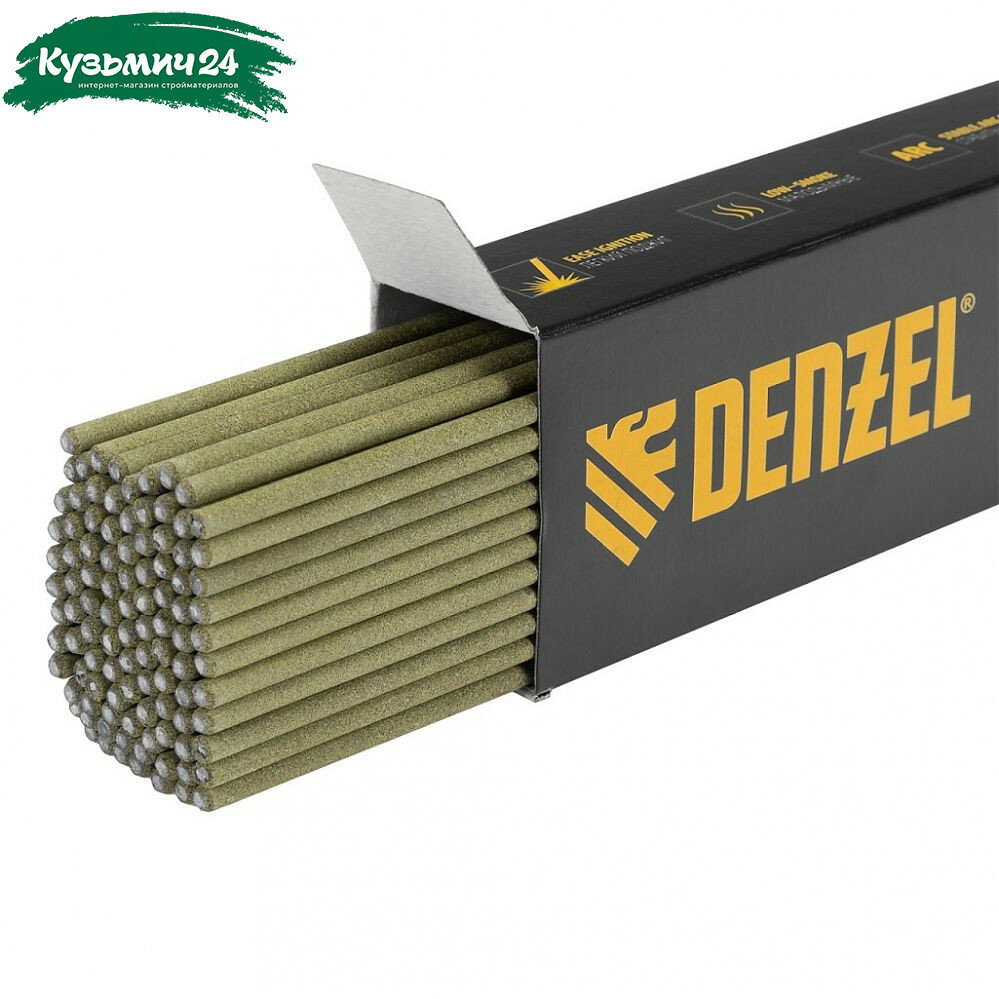 Электроды Denzel DER-46 GoldLine, 3 мм, 2.5 кг 97506, рутил-целлюлозное покрытие, Для ручной дуговой сварки деталей