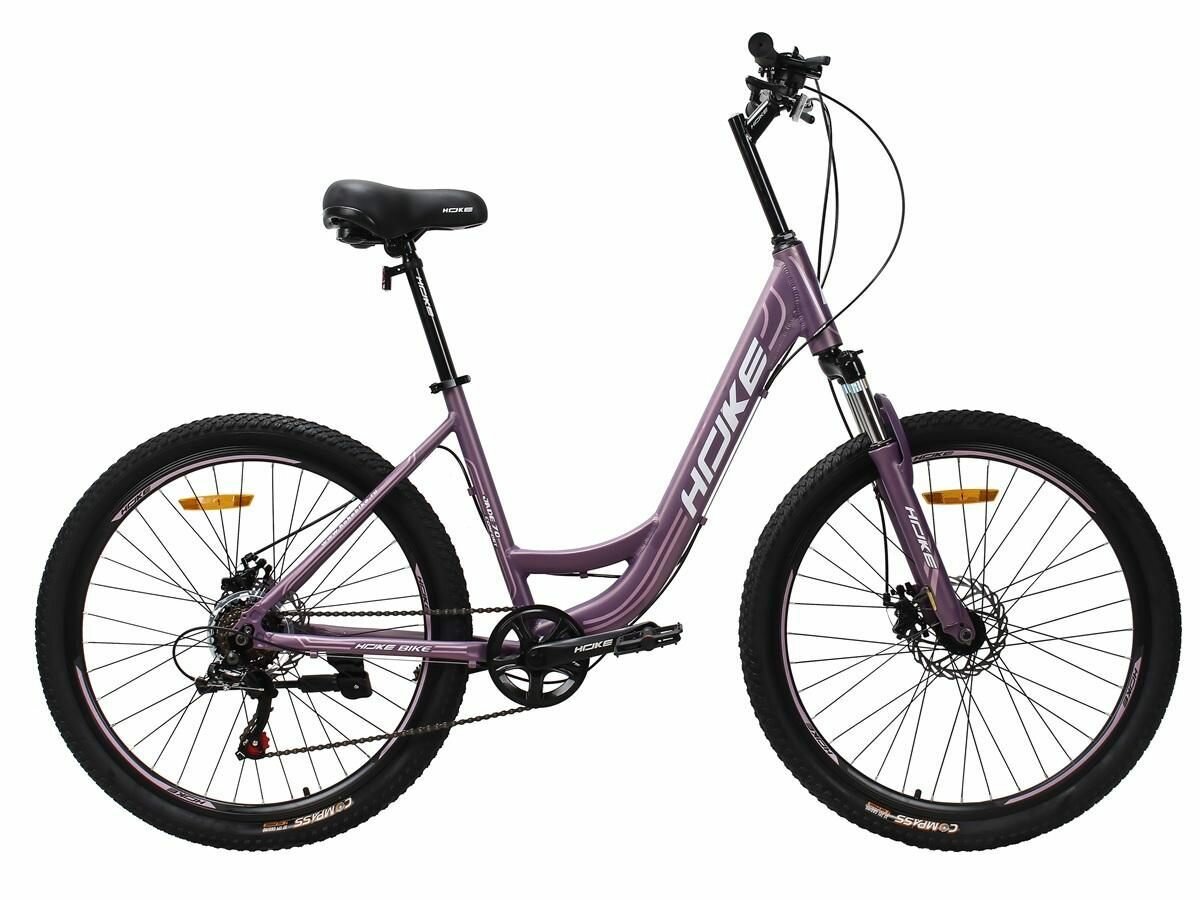 Женский велосипед с открытой рамой HOKE Jade 70 Comfort фиолетовый под рост 165-175 см