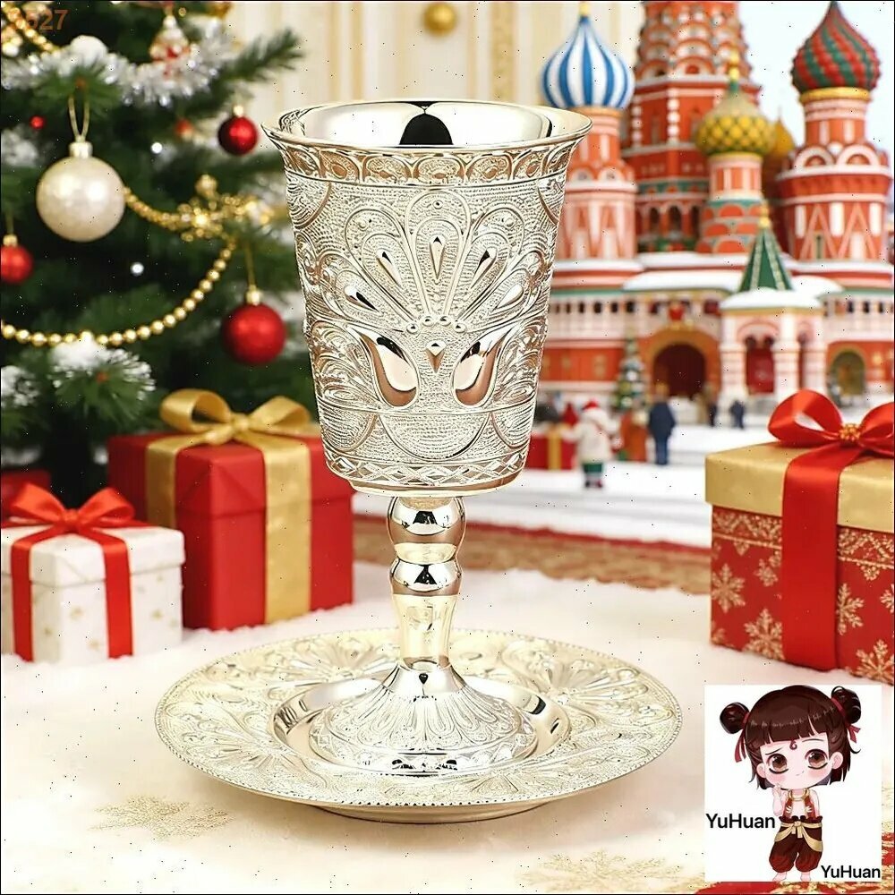 Кубачинская серебряная рюмка 875 пробы в подарочном футляре