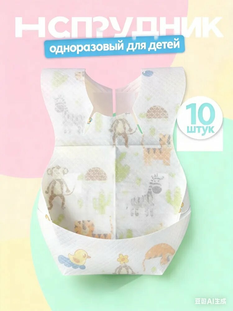 Oдноразовые слюнявчики для детей, одноразовые нагрудники детские, 10шт/уп