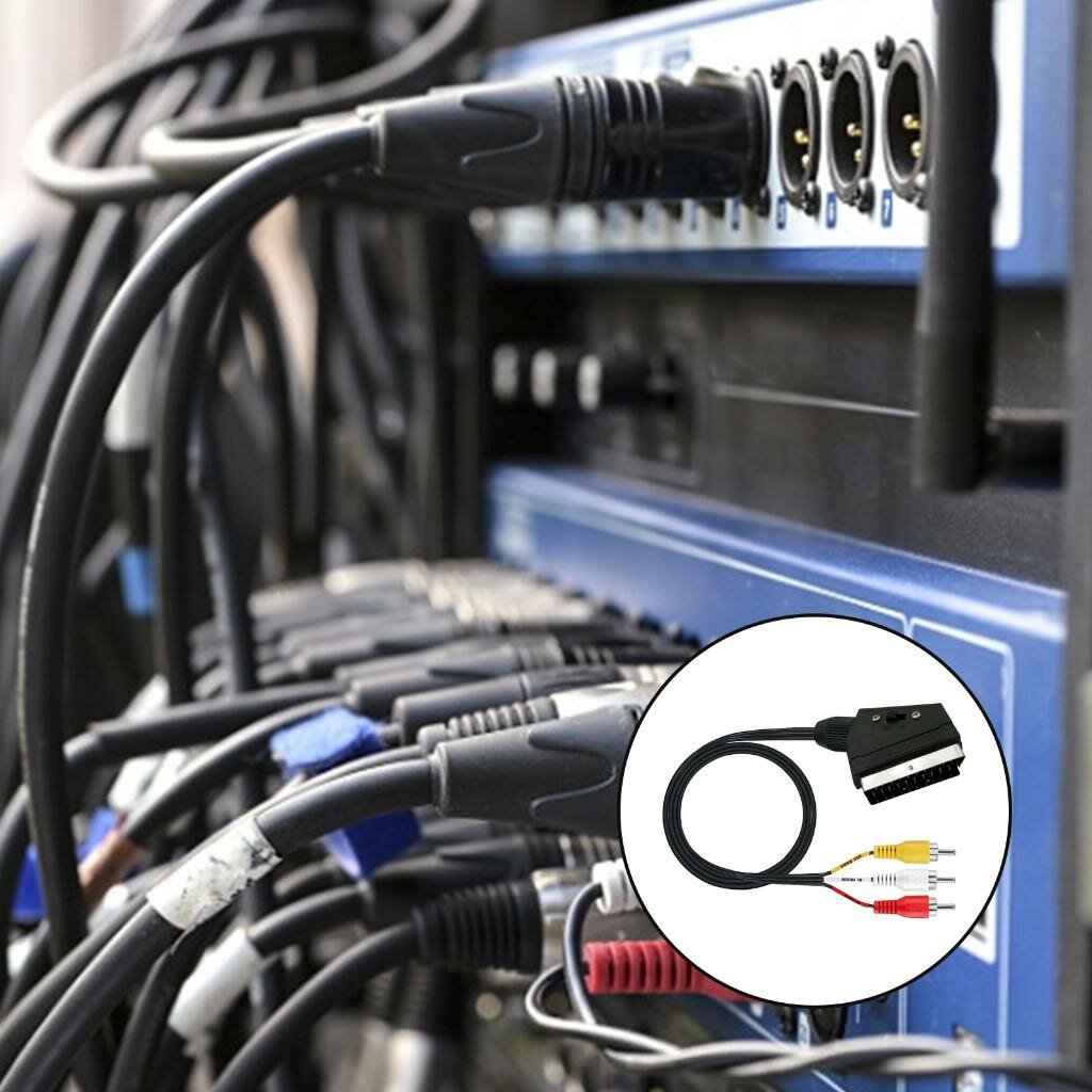 Кабель SCART–RCA, 1,5 м, 1pc — фото 1