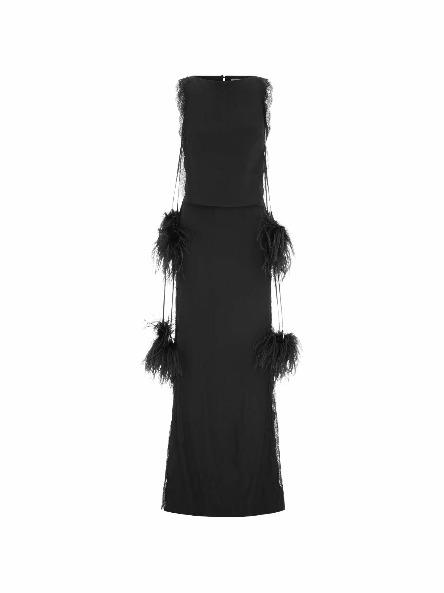 Платье Gabby feather-embellished gown