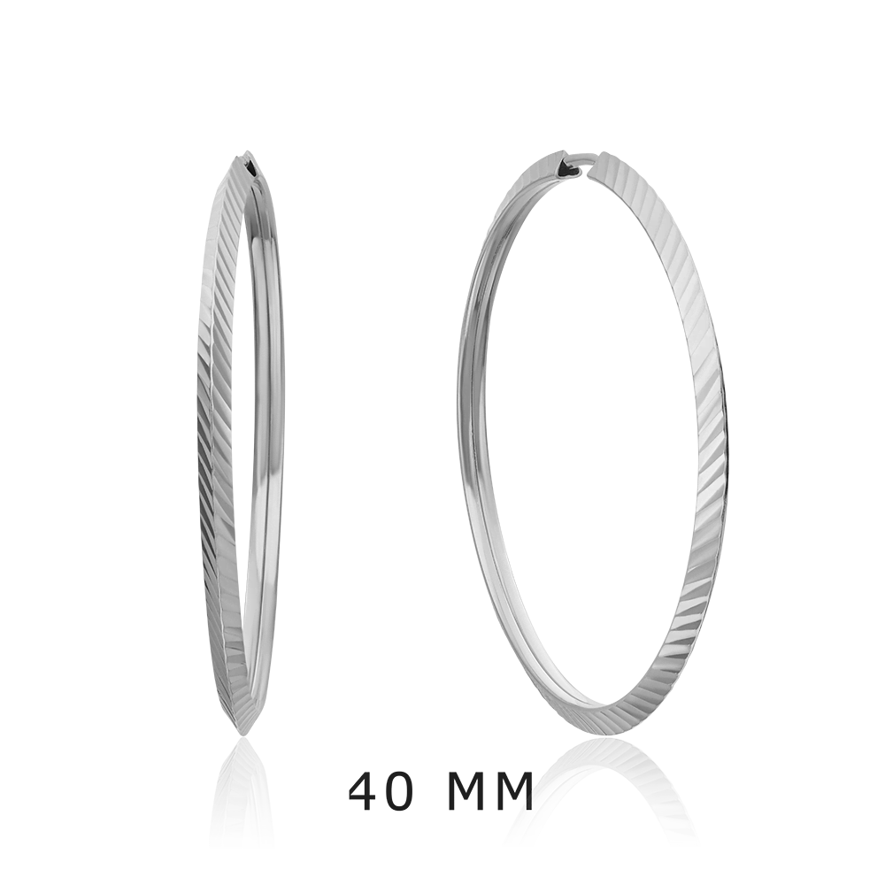 Серьги конго, белое золото, 585 проба