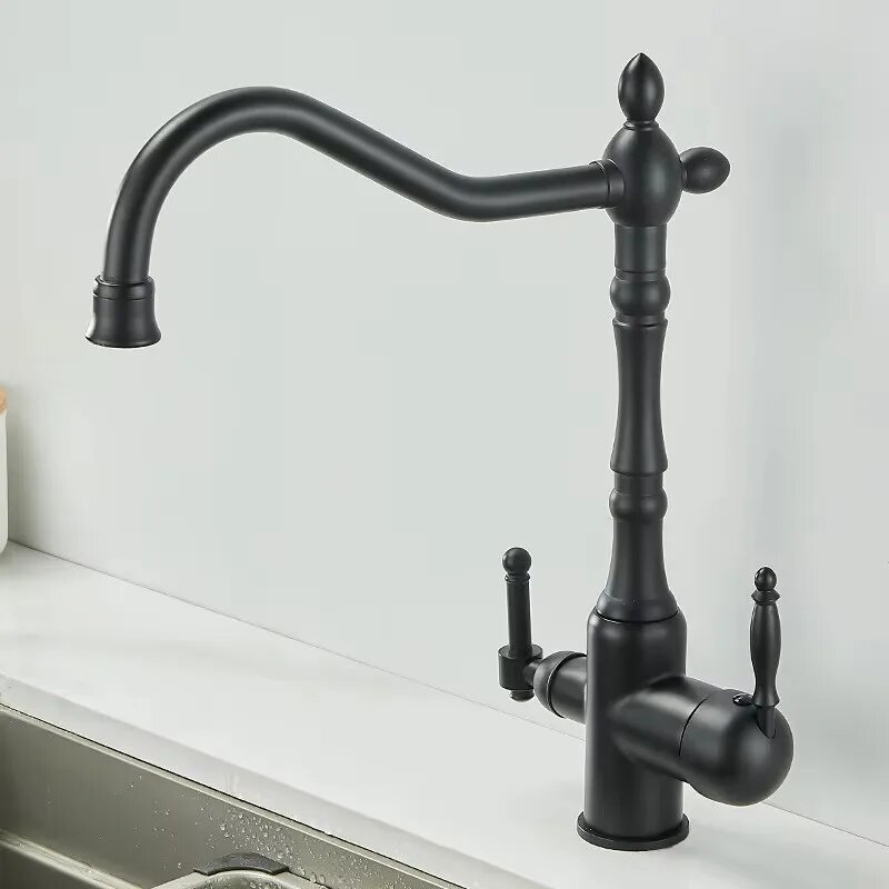 Античная водяная фильтрующая кранка для кухни Золотой смеситель Дinking Kitchen Purify Faucet Кран для кухонного раковина Водяной кран Crane для кухни