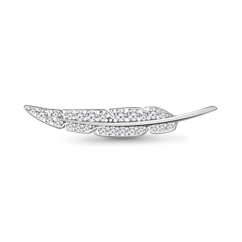 Брошь Яхонт, серебро, 925 проба, фианит