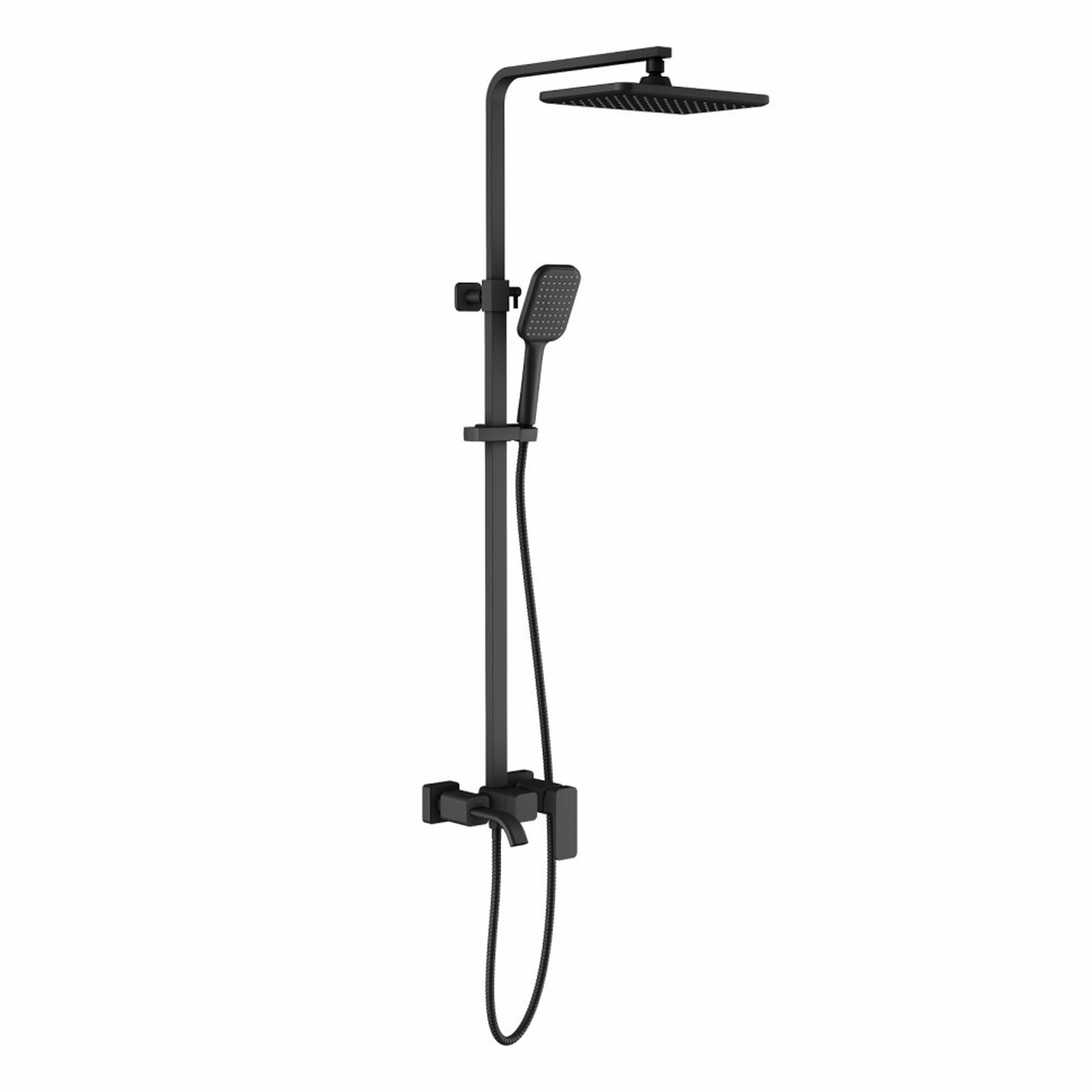 Душевая система со смесителем и изливом Timo Selene SX-1013/03, тропический душ, черный