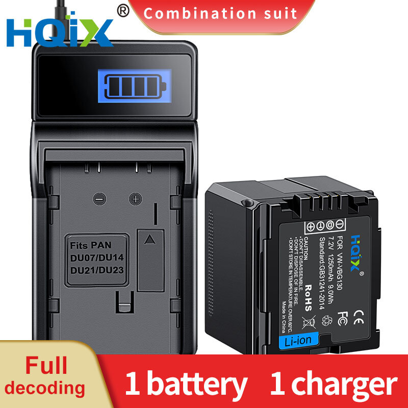 HQIX для Panasonic HDC-SD100 DX1 HS20 HS300 HS700 SD10 SD1PP TM350 HS250 VDR-D50 SDR-H48 H41 камера VW-VBG130 зарядное устройство Аккумулятор