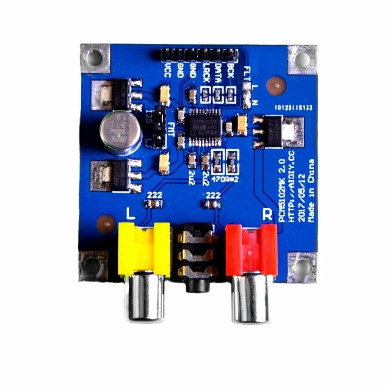 DC5V-10V PCM5102/PCM5102A Плата декодеров ЦАП I2S Входной модуль 32 бит 384K с выходным разъемом 3,5 мм