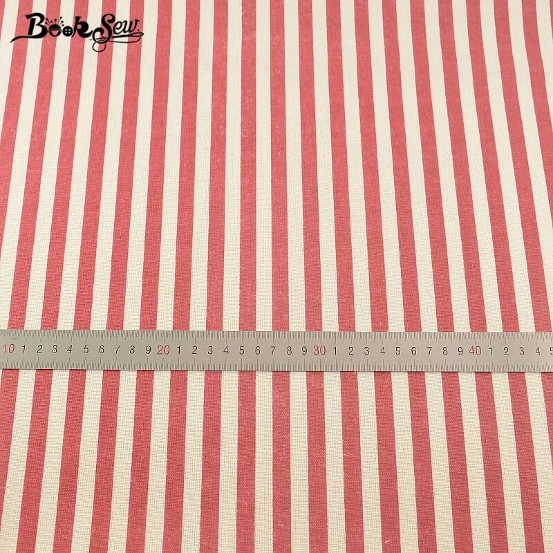 Ткань в розовую полоску 90x90см, Booksew M022-1