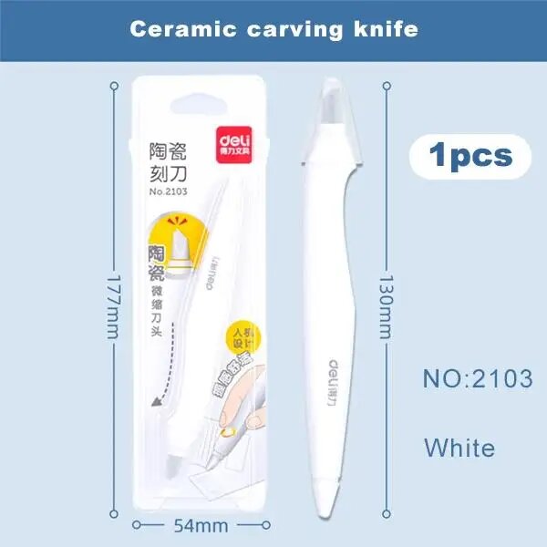 Нож для резки Deli 2103 Белый, 1pcs-White