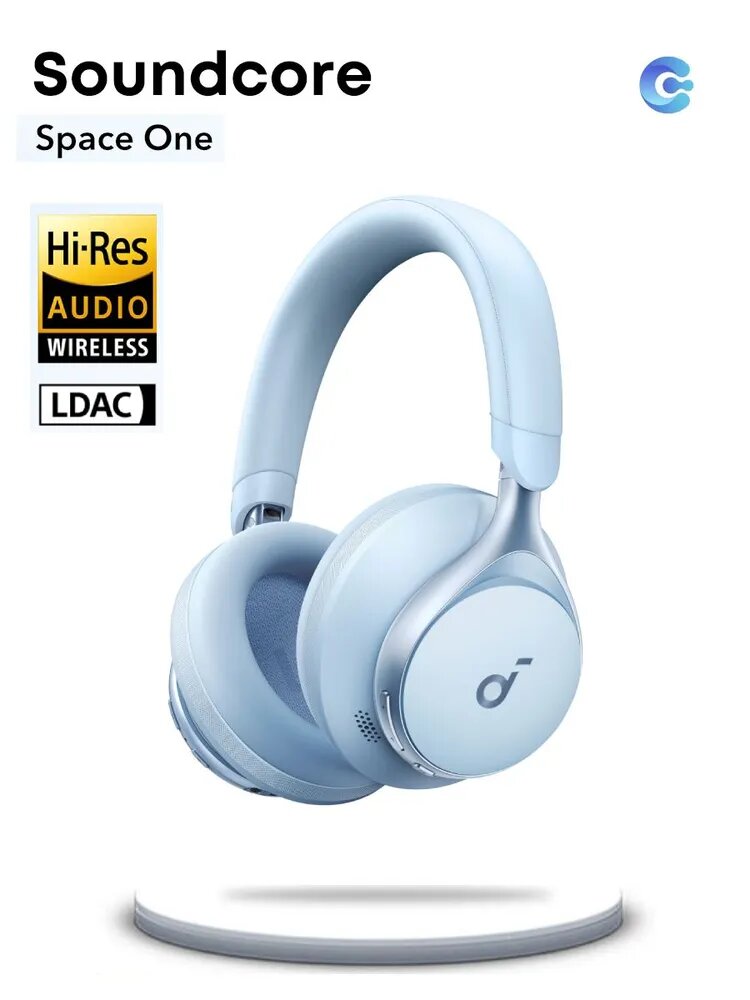 Наушники беспроводные с микрофоном Anker Soundcore Space One, синий