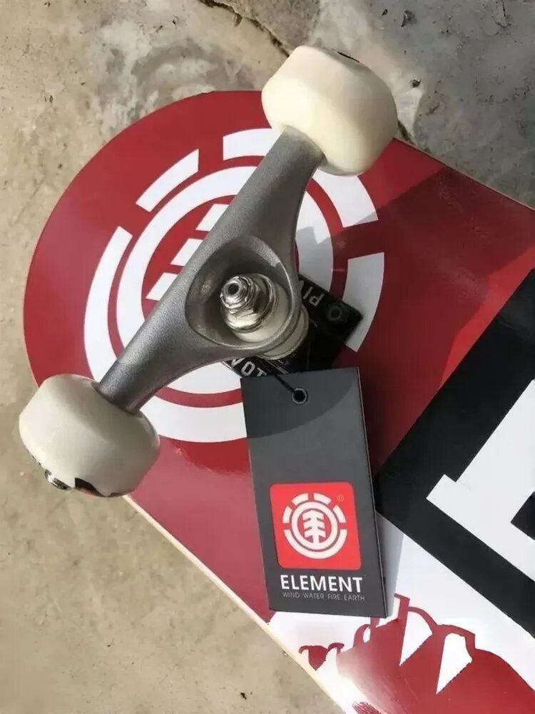 Скейтборд Element 80 х 20см для подростков, бордовый, макс. нагрузка 100кг — фото 1