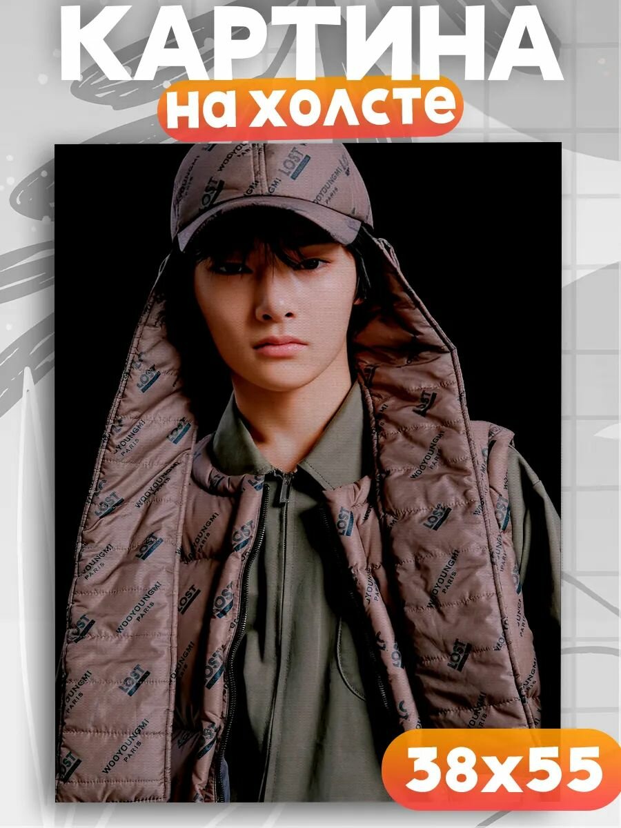 Картина на стену Ай Эн Stray kids кпоп на подрамнике, 1шт, 55х38 размер.