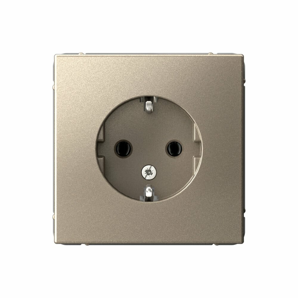 Розетка Systeme Electric с заземлением ArtGallery 16А механизм Шампань GAL000543
