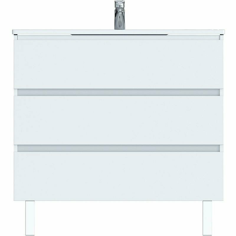 Тумба с раковиной SanVit Кубэ-3 70 kkube3070w Белая глянцевая
