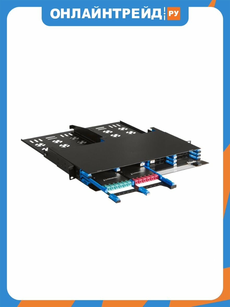 Бокс 19 на 12 компактных кассет MPO Lanmaster , 1U, черный LAN-FOBM-12MCC-1U